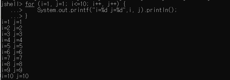 섹션3-구구단표를 활용한 Jshell 자바 프로그래밍 소개