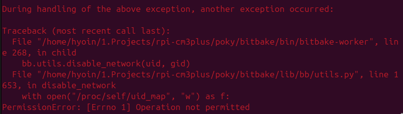 [yocto] PermissionError: [Errno 1] Operation not permitted
