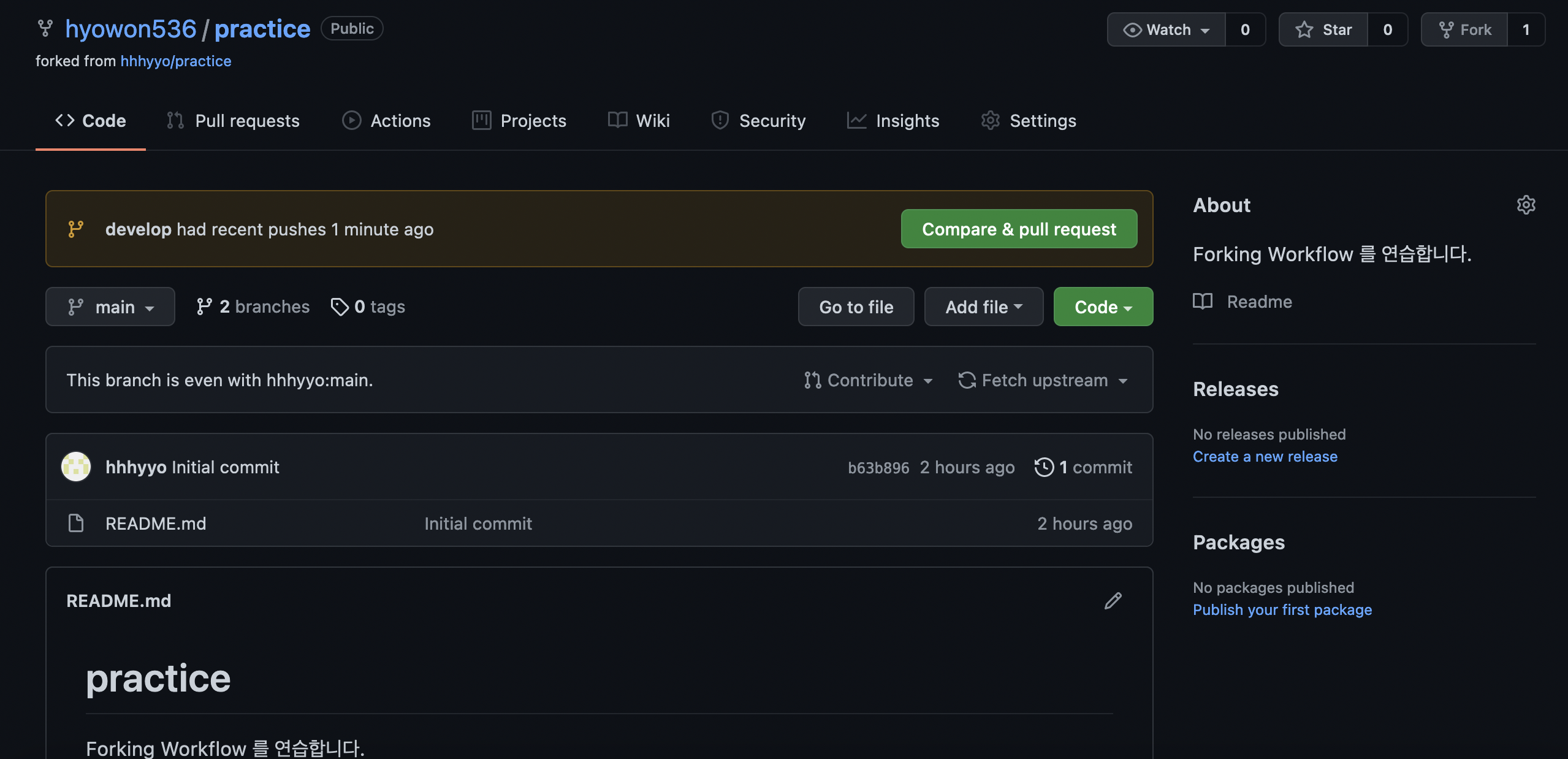 [Git] GitHub로 협업하기 - Forking Workflow