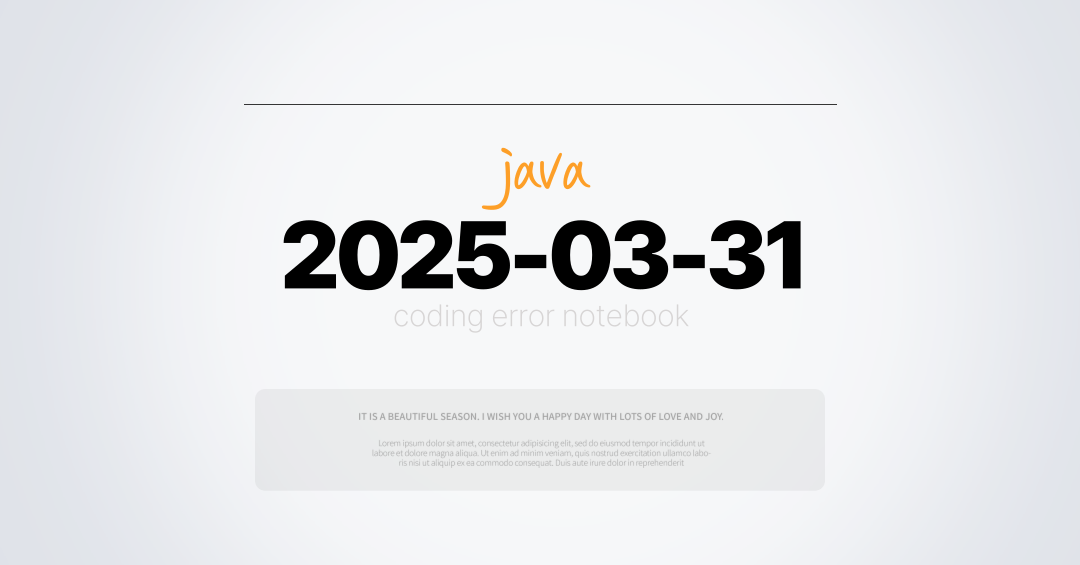 2025-03-31 java