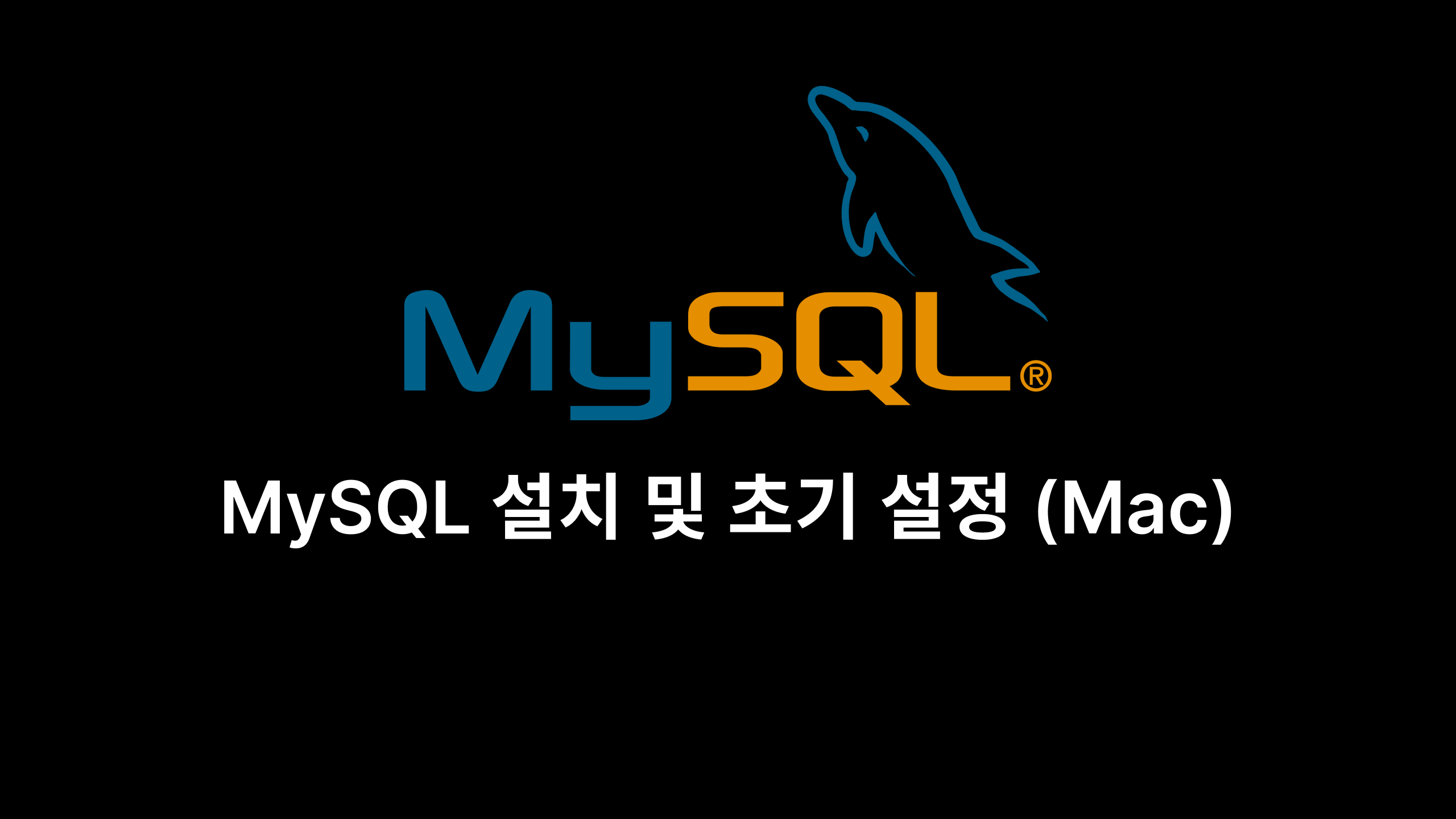 MySQL 설치 및 초기 설정 (Mac)