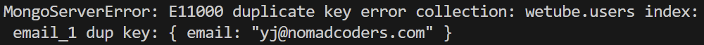 MongoServerError: E11000 duplicate key error collection: MongoServerError: E11000 duplicate key error collection: