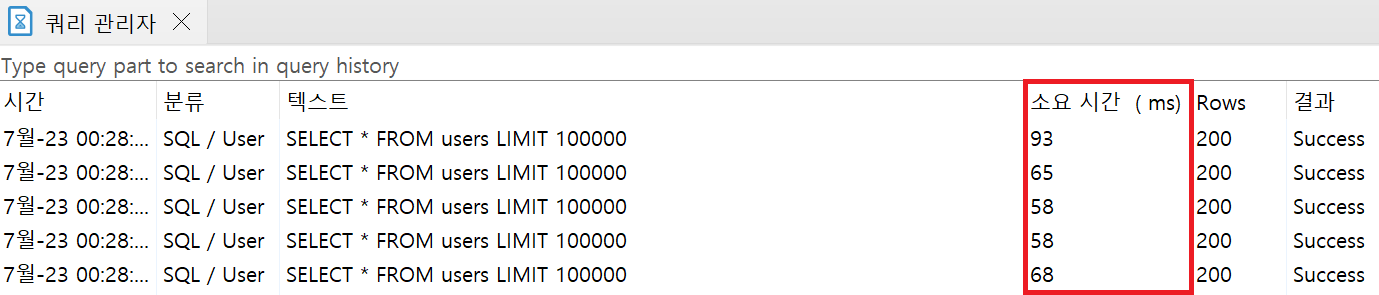 Mysql 성능 최적화 데이터베이스 튜닝 실습 5 조회하는 데이터 양 튜닝