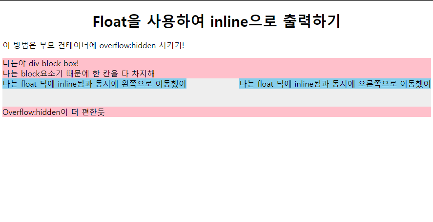 [HTML/CSS] Inline⛸과 Block⬛, Float