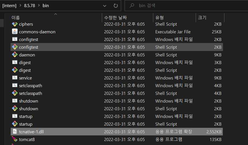Tomcat 프로덕션 환경들에서 최적의 성능을 제공하는 Apr 기반 Apache Tomcat Native 라이브러리가 다음 Javalibrarypath에서