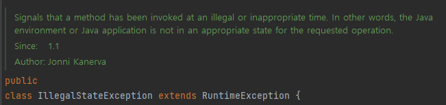 IllegalArgumentException vs IllegalStateException