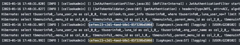 Spring MDC Log Filter