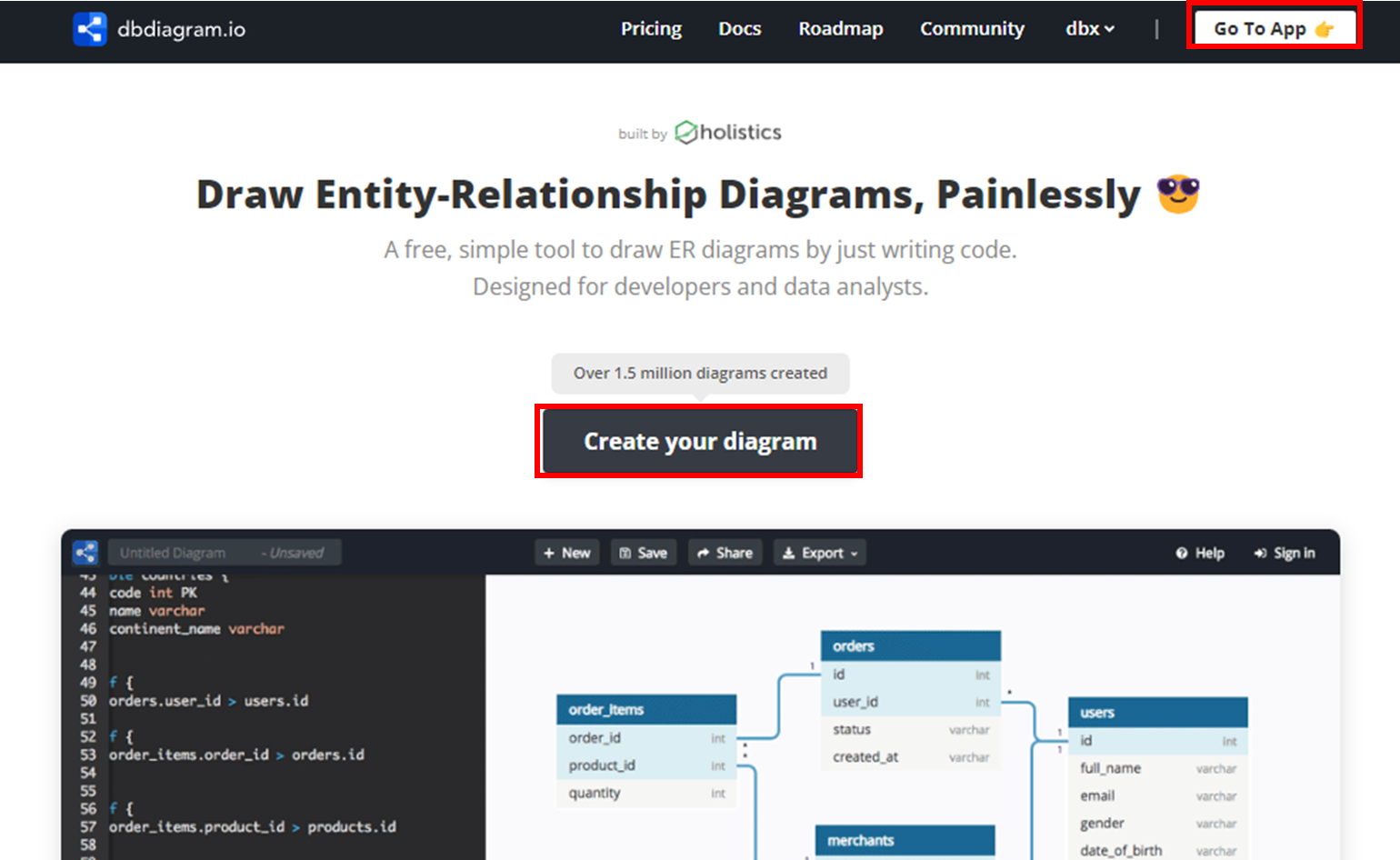 [dbdiagram.io] - 웹 환경에서도 ERD을 그릴 수 있다.