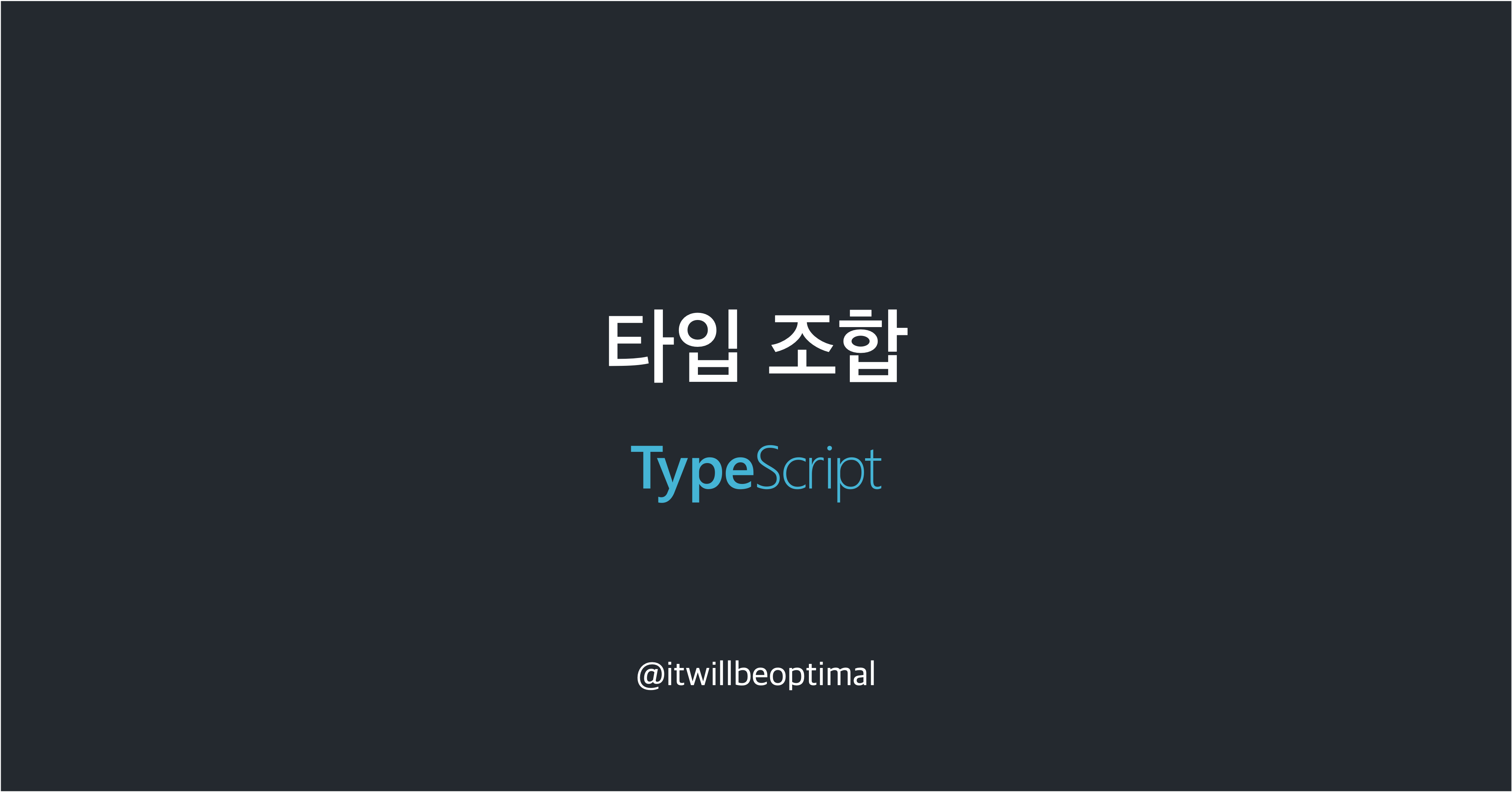 [TypeScript] 타입 조합