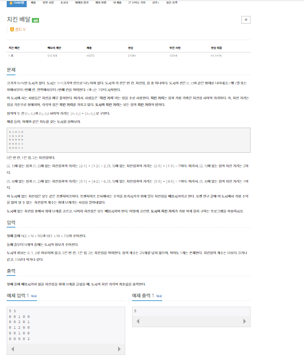 [BOJ/백준] 15686. 치킨배달(Python)