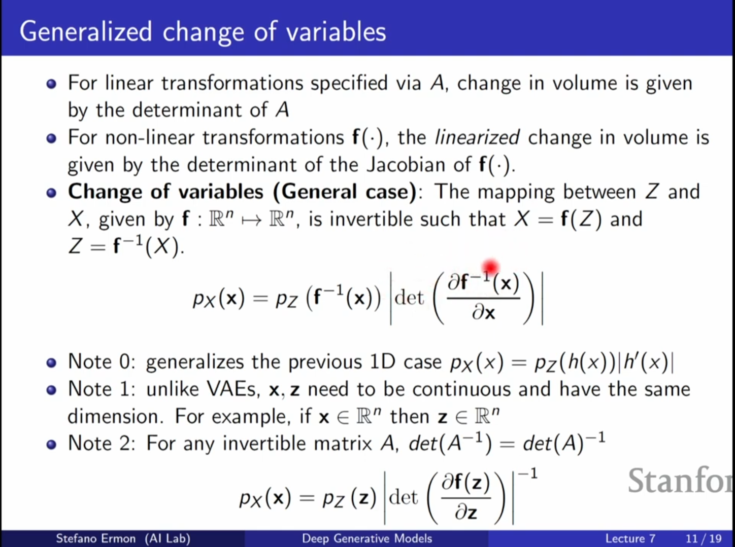 [CV] CS236 7강 정리 [Normalizing Flows]