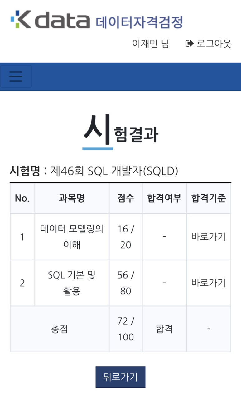 46회 SQL 개발자(SQLD)