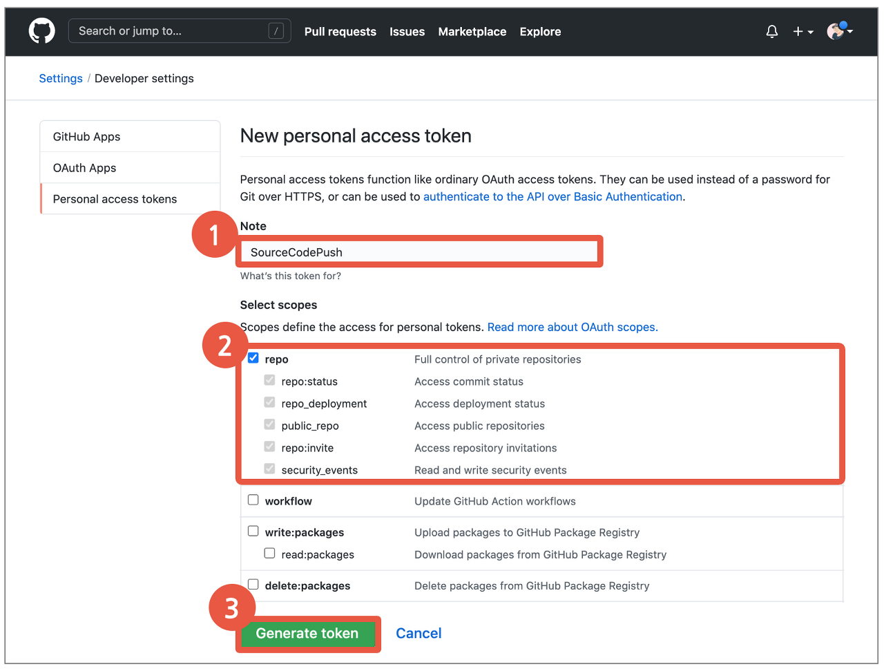 GitHub 토큰 인증 로그인: Personal Access Token 생성 및 사용 방법
