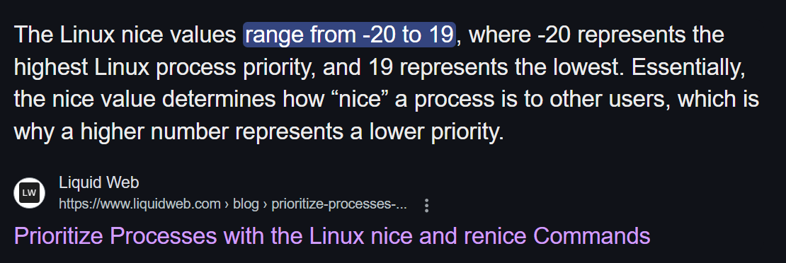 리눅스의 "nice"