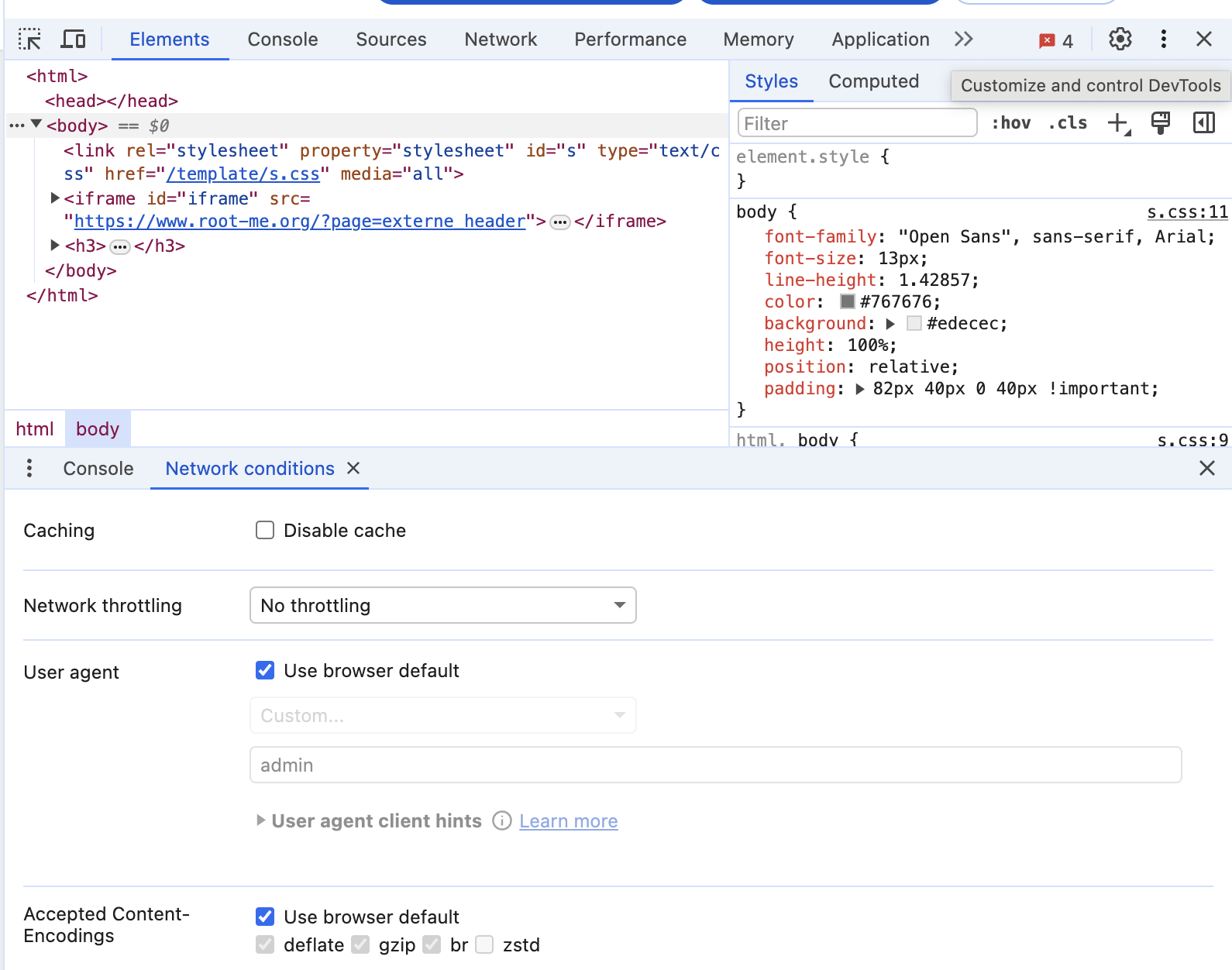 [RootMe] HTTP - User-agent