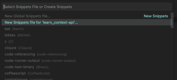 vscode의 code snippets에 대해 알아보자.