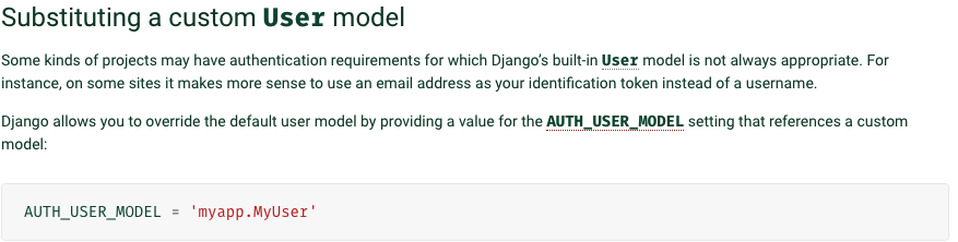 2. Django User Model