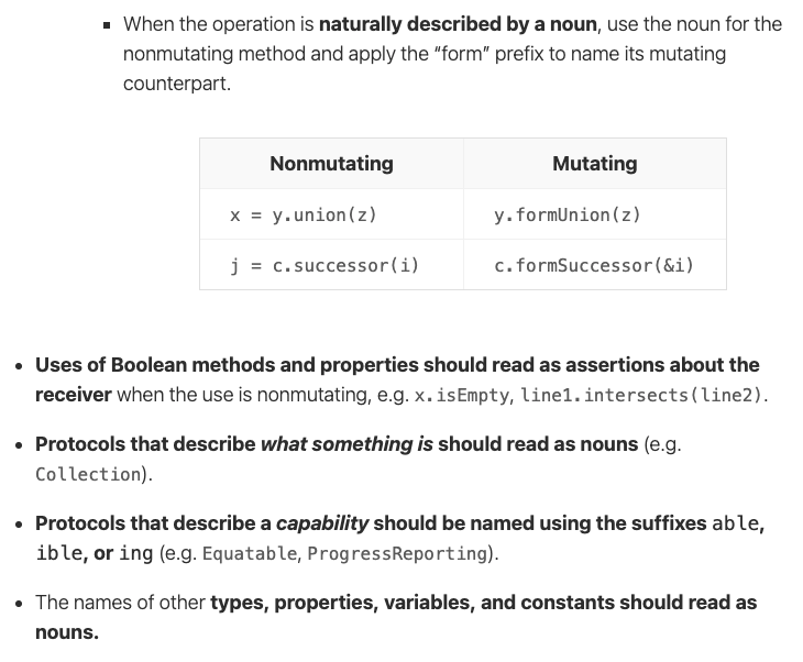 API Design Guidelines - Naming(명명법)