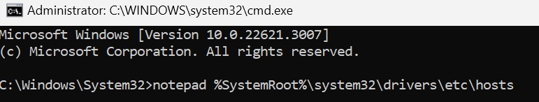 hosts파일 수정 커맨드(echo, cmd)