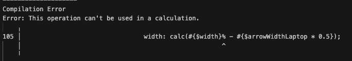SCSS Error: This operation can't be used in a calculation.