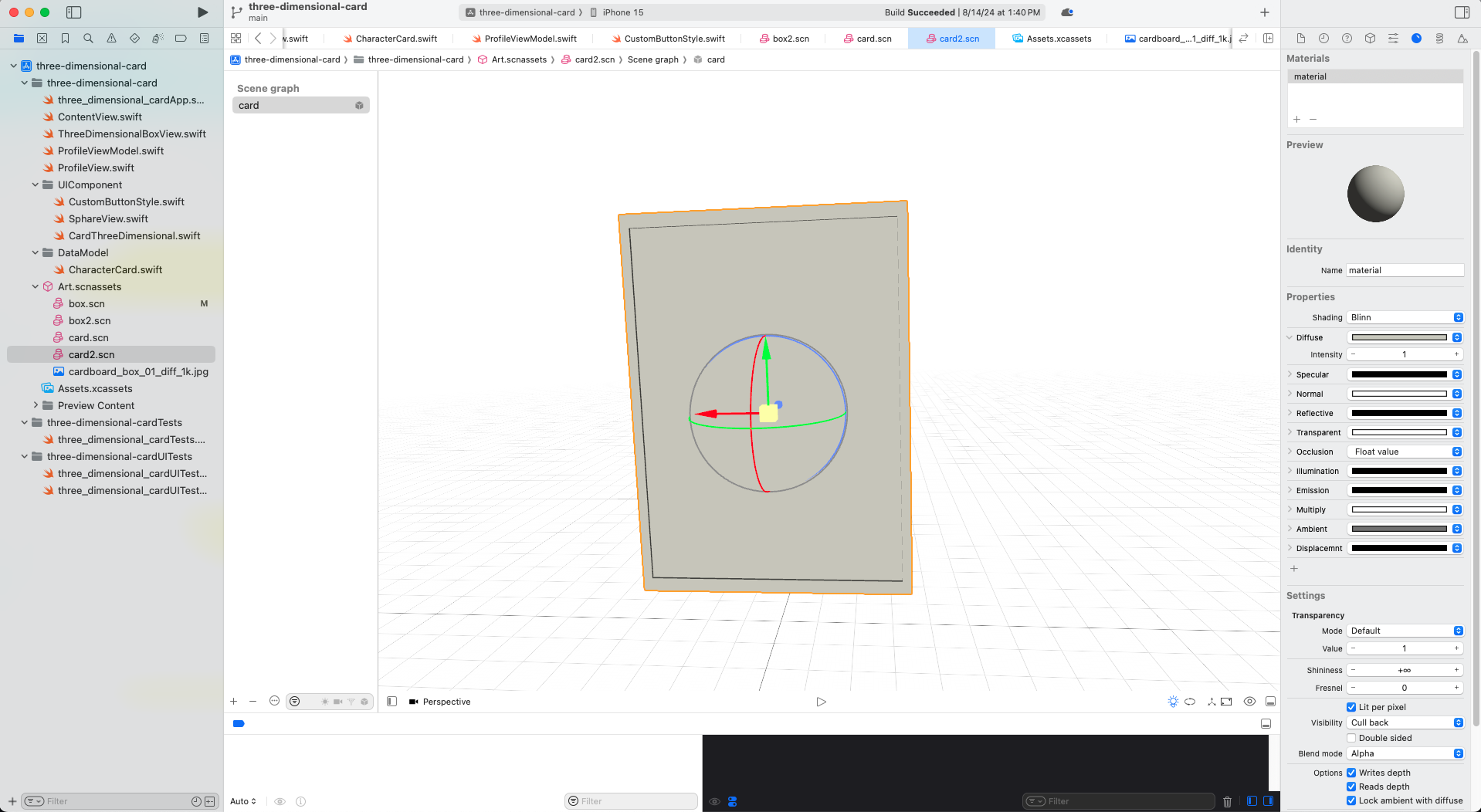 SceneKit을 활용하여 3D 프로필 설계