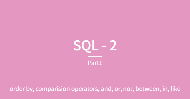 [Part1] SQL - 2
