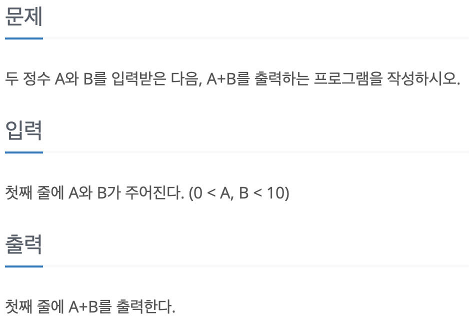 Day1_[BOJ 1000] A+B / C