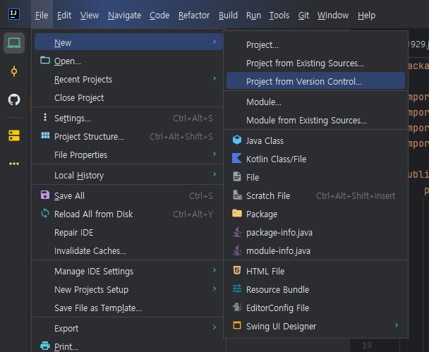 Github 코드를 인텔리J로 가져오기(Clone)