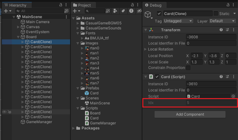 Unity 본 캠프 1주차 미니 프로젝트 카드 배치하기 랜덤 이미지 로직 카드 애니메이션 카드 비교 게임 종료 게임 재시작