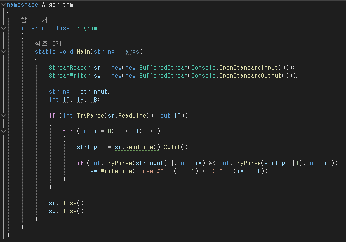 [C#] 백준 문제 풀이 - 11021