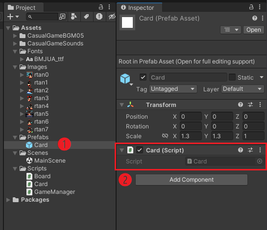 Unity 본 캠프 1주차 미니 프로젝트 카드 배치하기 랜덤 이미지 로직 카드 애니메이션 카드 비교 게임 종료 게임 재시작