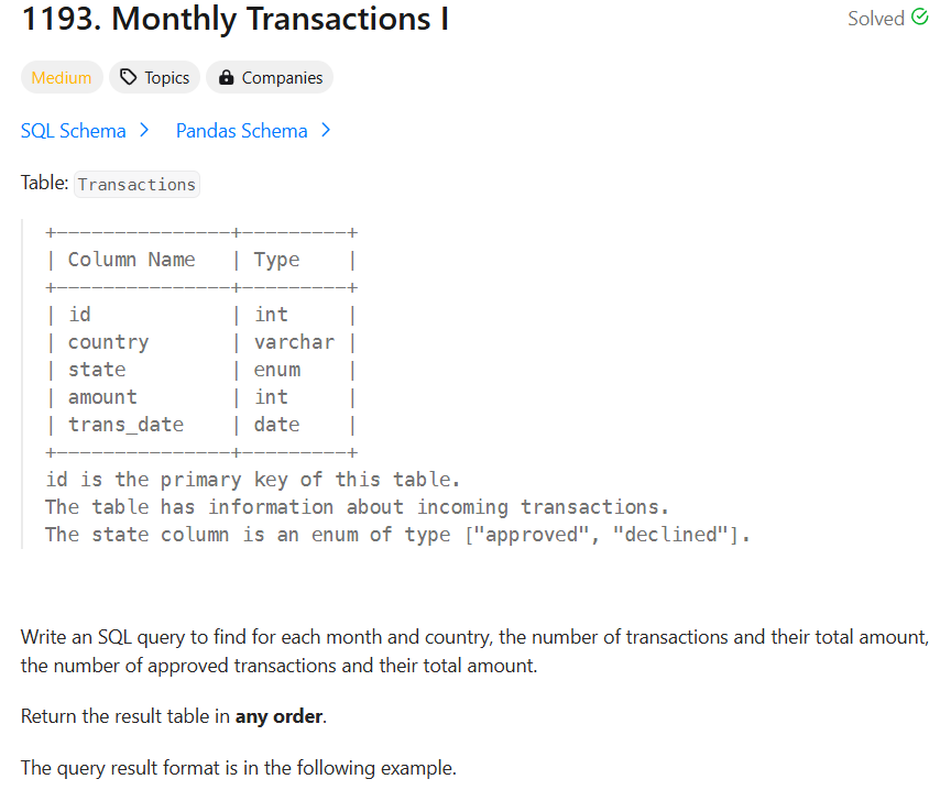 1193. Monthly Transactions I