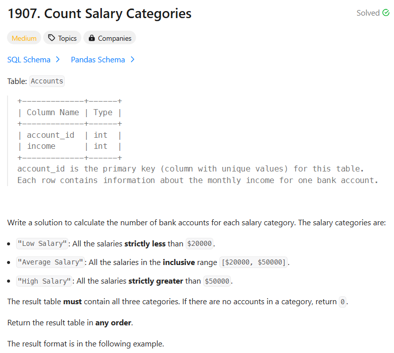 1907. Count Salary Categories