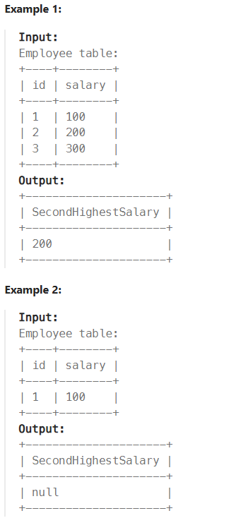 176. Second Highest Salary
