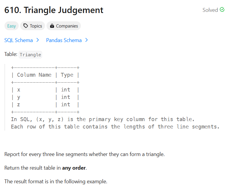 610. Triangle Judgement
