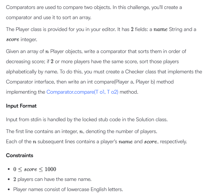 Java Comparator Java Comparator