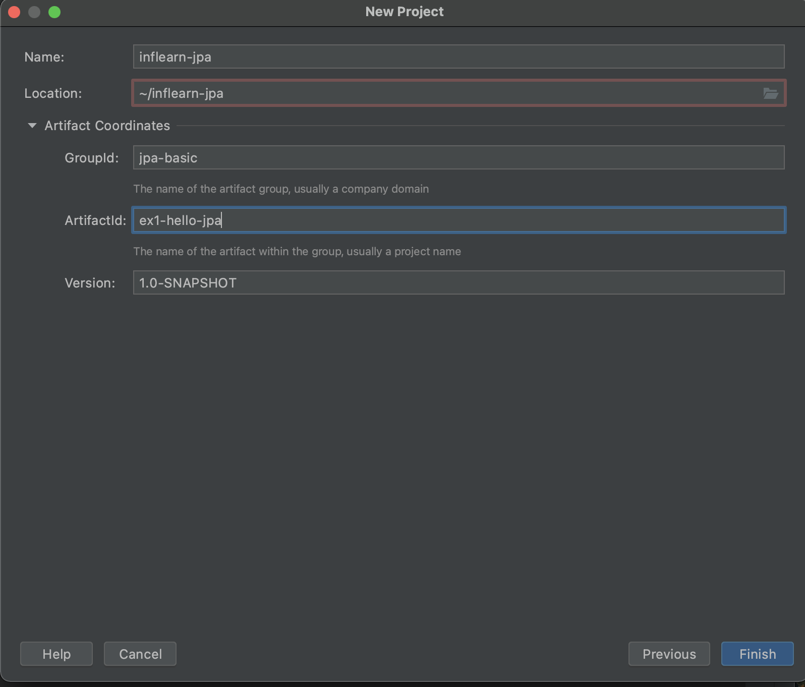 JPA기본 - H2 데이터베이스와 JPA 프로젝트 생성(Maven)