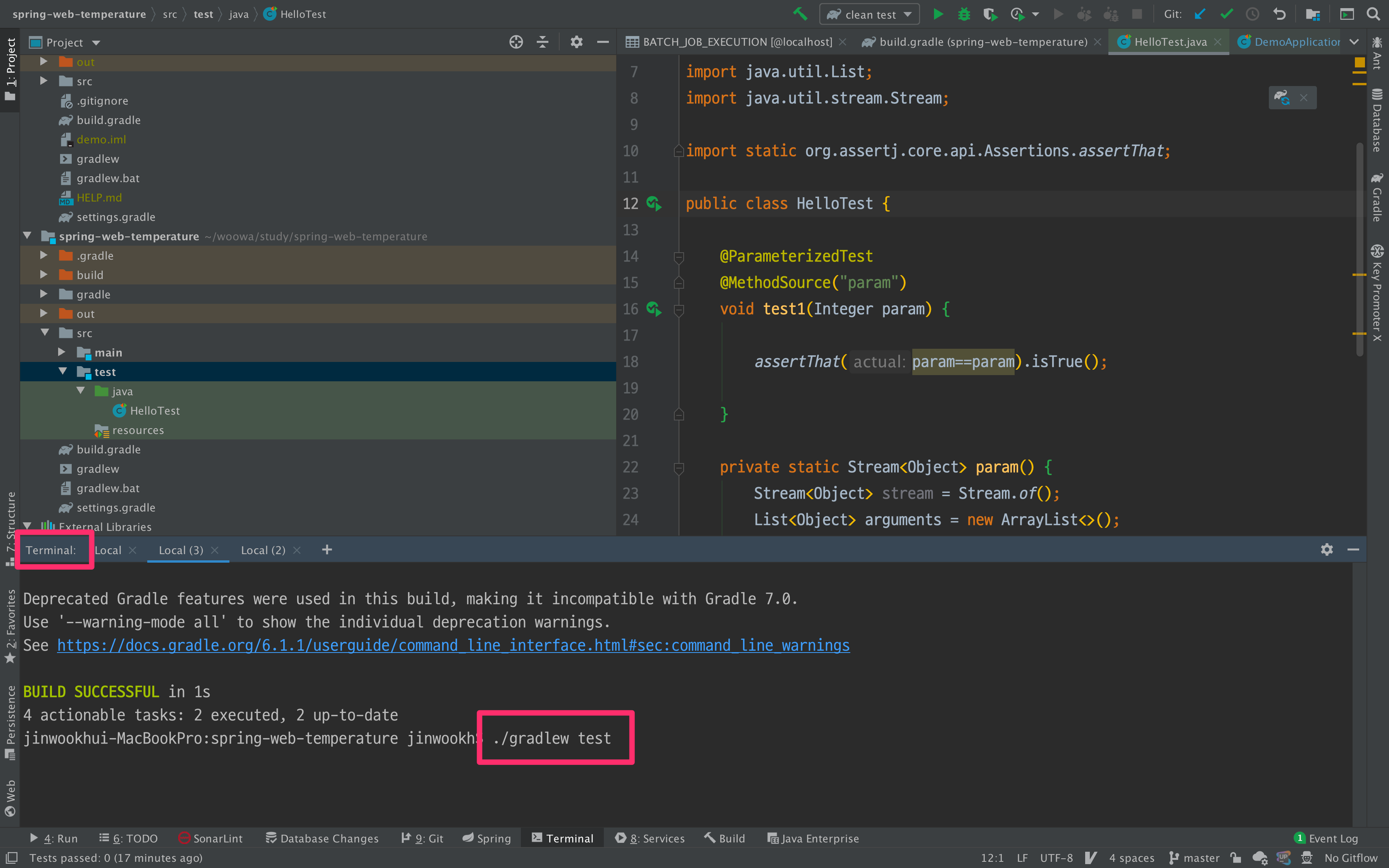 문제상황: Run 'All tests' 와 gradle test 의 테스트 결과 개수가 다르다. 문제상황: Run 'All tests' 와 gradle test 의 테스트 결과 개수가 다르다.