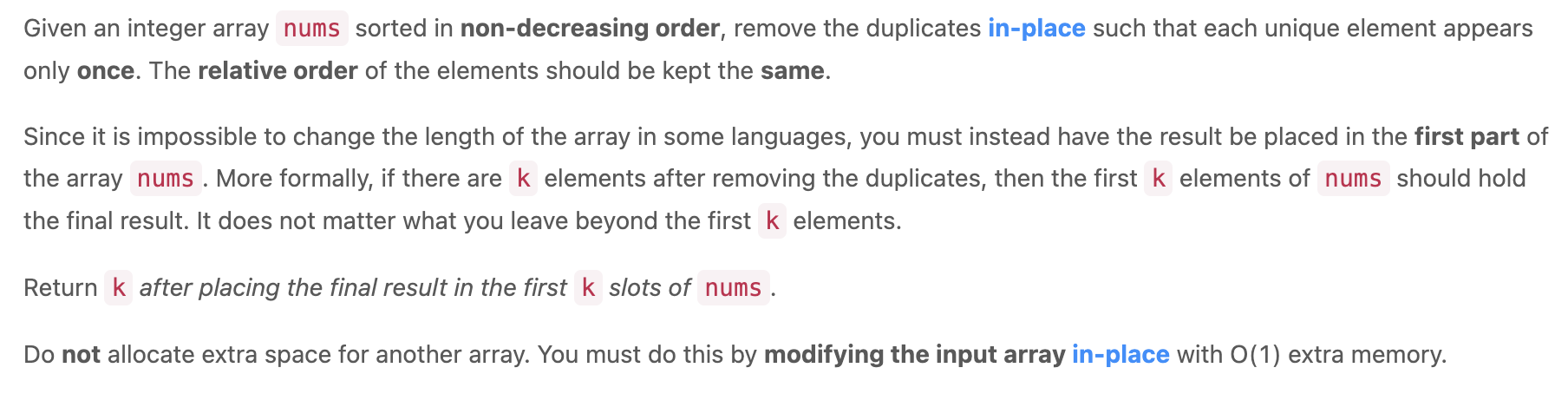 Leetcode Remove Duplicates From Sorted Array 자바스크립트 Javascript