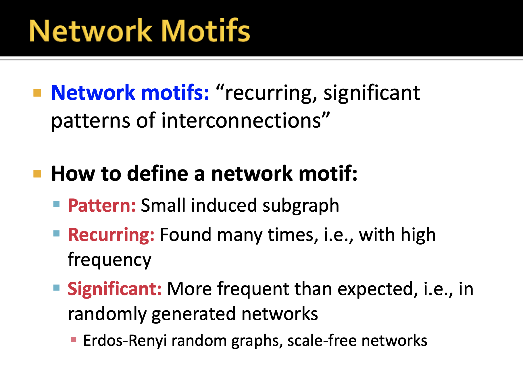 3. Motifs and Structural Roles in Networks