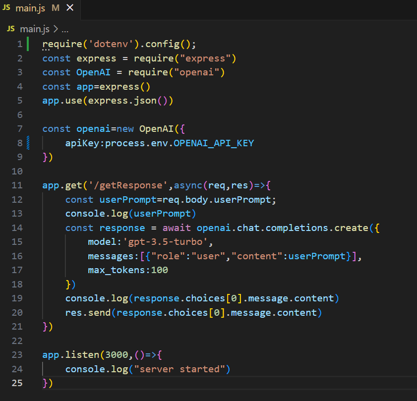 [프로젝트/Node.js+React] GPT 기반 챗봇 만들기 --- (1) OpenAI API 연동
