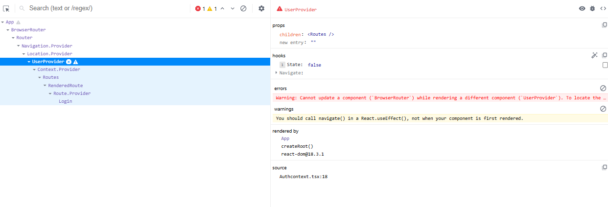 React context API 사용하기 (useNavigate 사용 시 에러 해결)