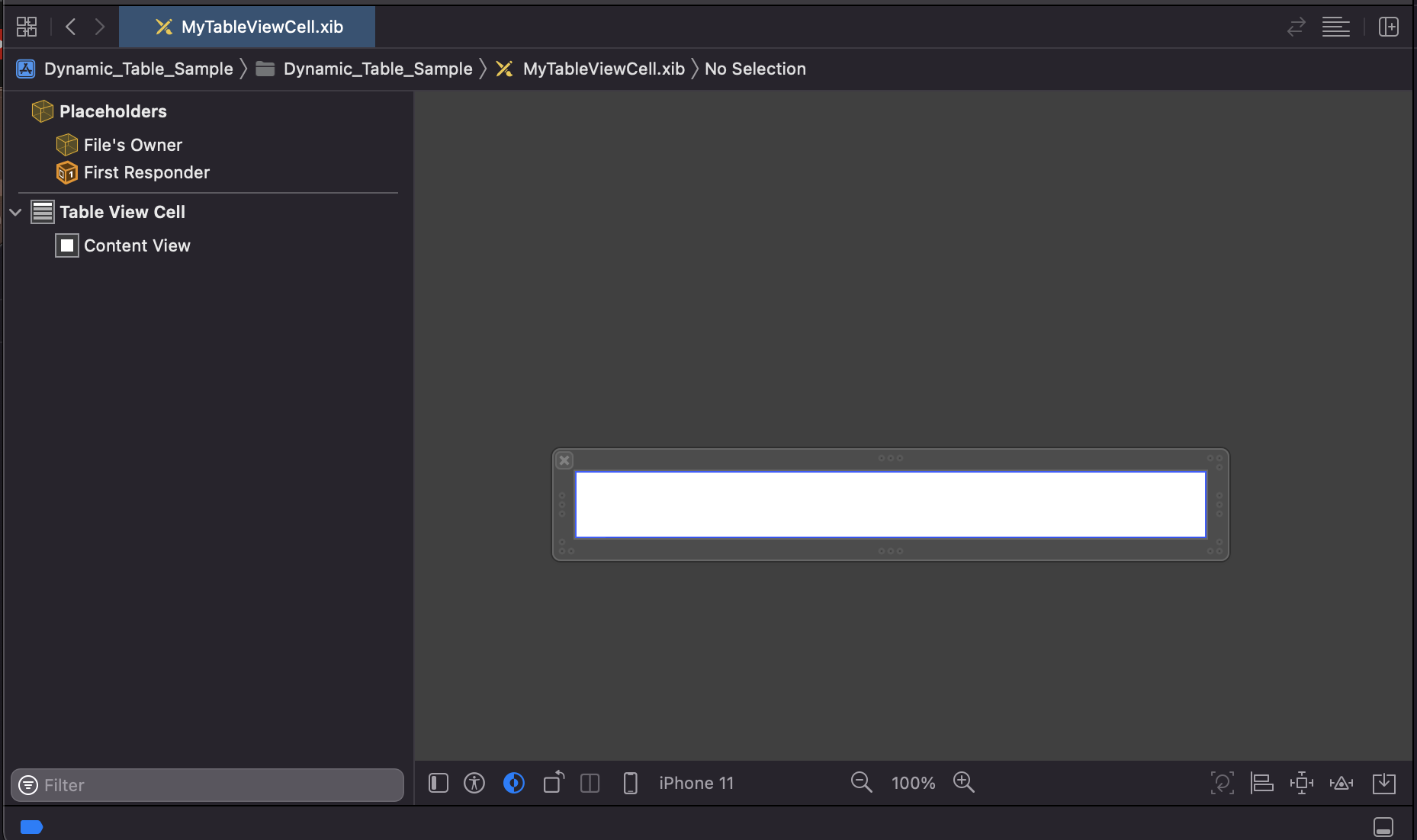 iOS UIKit 다이나믹 테이블뷰 만들기(xib 파일사용)