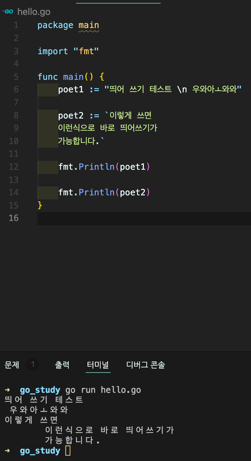 Golang - 문자열, 모듈과 패키지