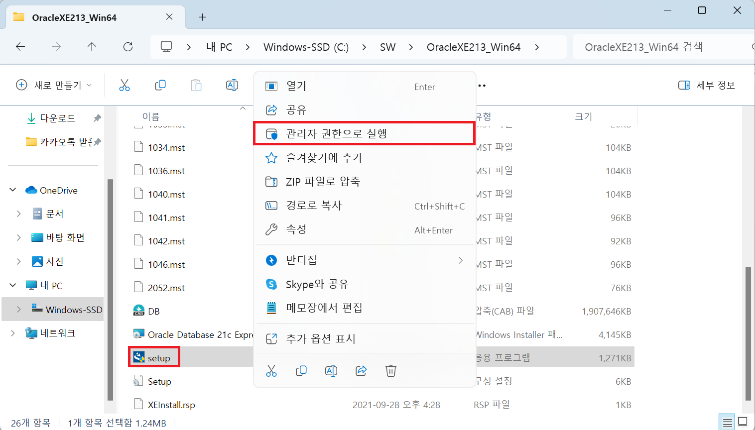 Oracle 실행 Database Sql Developer 설치