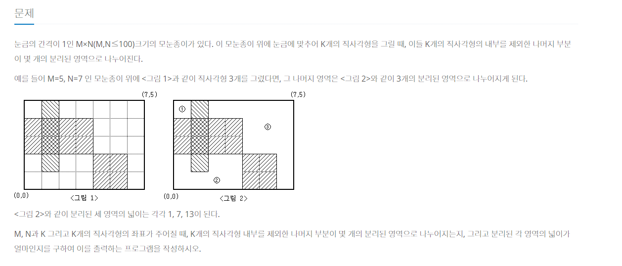 [BOJ]2583. 영역 구하기