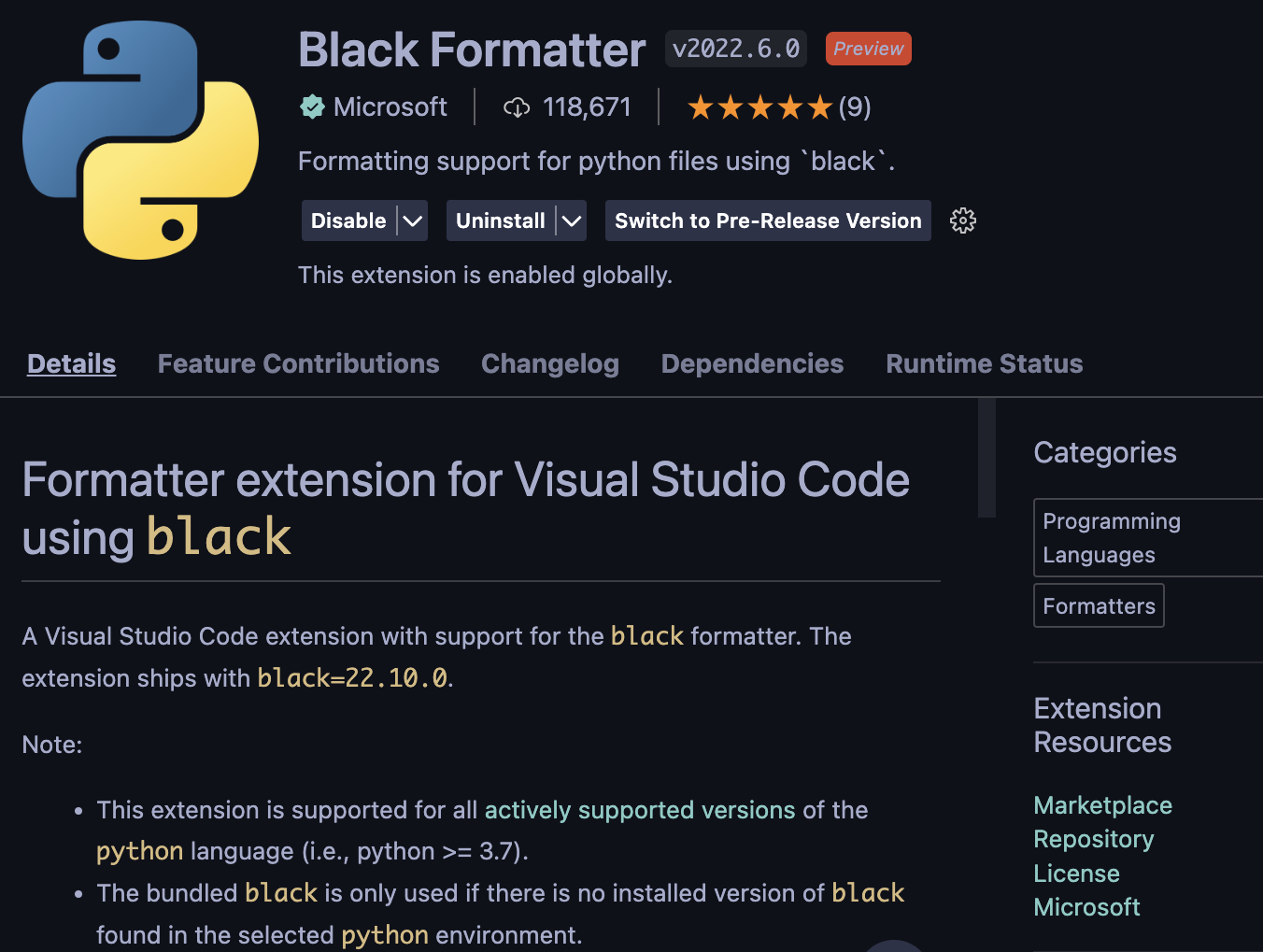  VScode Python Black 