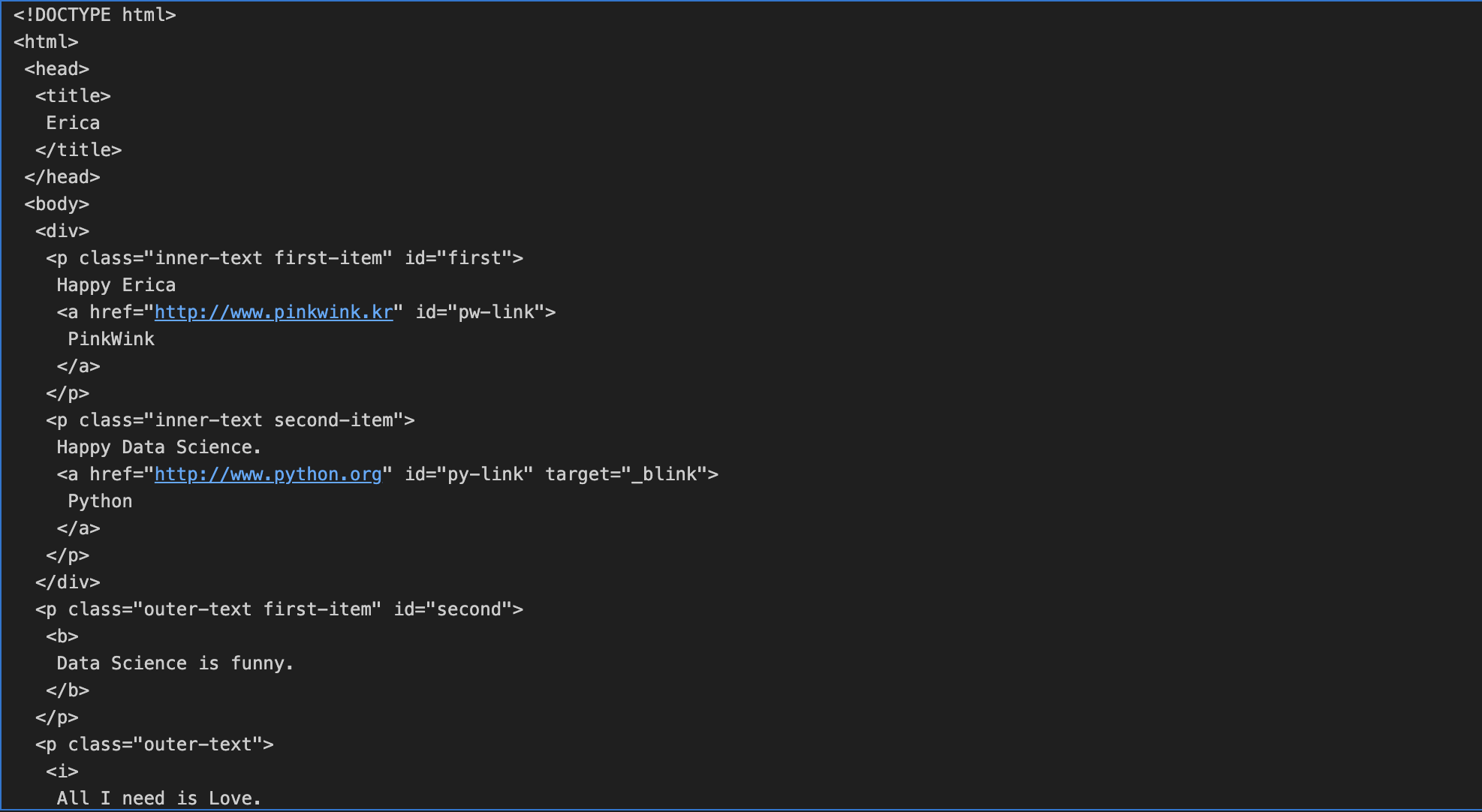 [Web Data] BeautifulSoup for web data